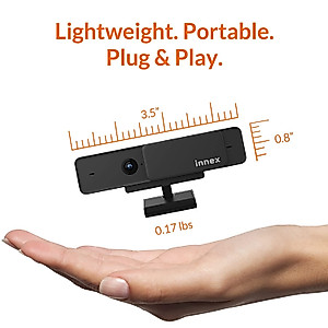 Innex 1080P Pro Webcam, C220, Full HD with Dual Omni-Directional Microphones, Low Light Correction, Privacy Cover, USB Computer Camera for PC, Laptop, Windows, Mac, Video Conferencing, Online Class