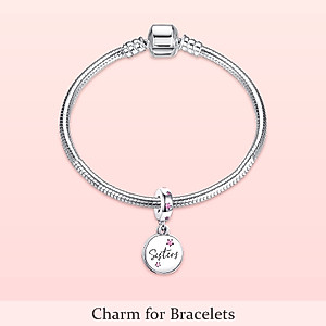 EZ Tuxedo Forever Sister Dangle Charms 925 Sterling Silver Bead for Bracelets
