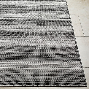 Mark&Day Outdoor Rugs, 8x10 Kyrenia Modern Indoor/Outdoor Charcoal Area Rug, Non Shedding Grey Beige Carpet for Patio, Porch, Deck, Bedroom, Living Room or Kitchen (7'7" x 10')