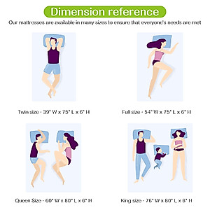 Pazidom Full Memory Foam Mattress 6 Inch Full Size Mattress for Pressure Relief Medium Firm Mattress in a Box Full Mattress with Easy-to-Clean Cover, Fiberglass Free, CertiPUR-US Certified