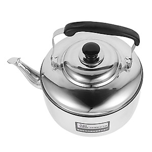 Cabilock 5L Whistling Tea Kettle Stainless Steel Tea Pot Ergonomic Handle Tea Water Pot Kitchen Stovetop Kettle for Home