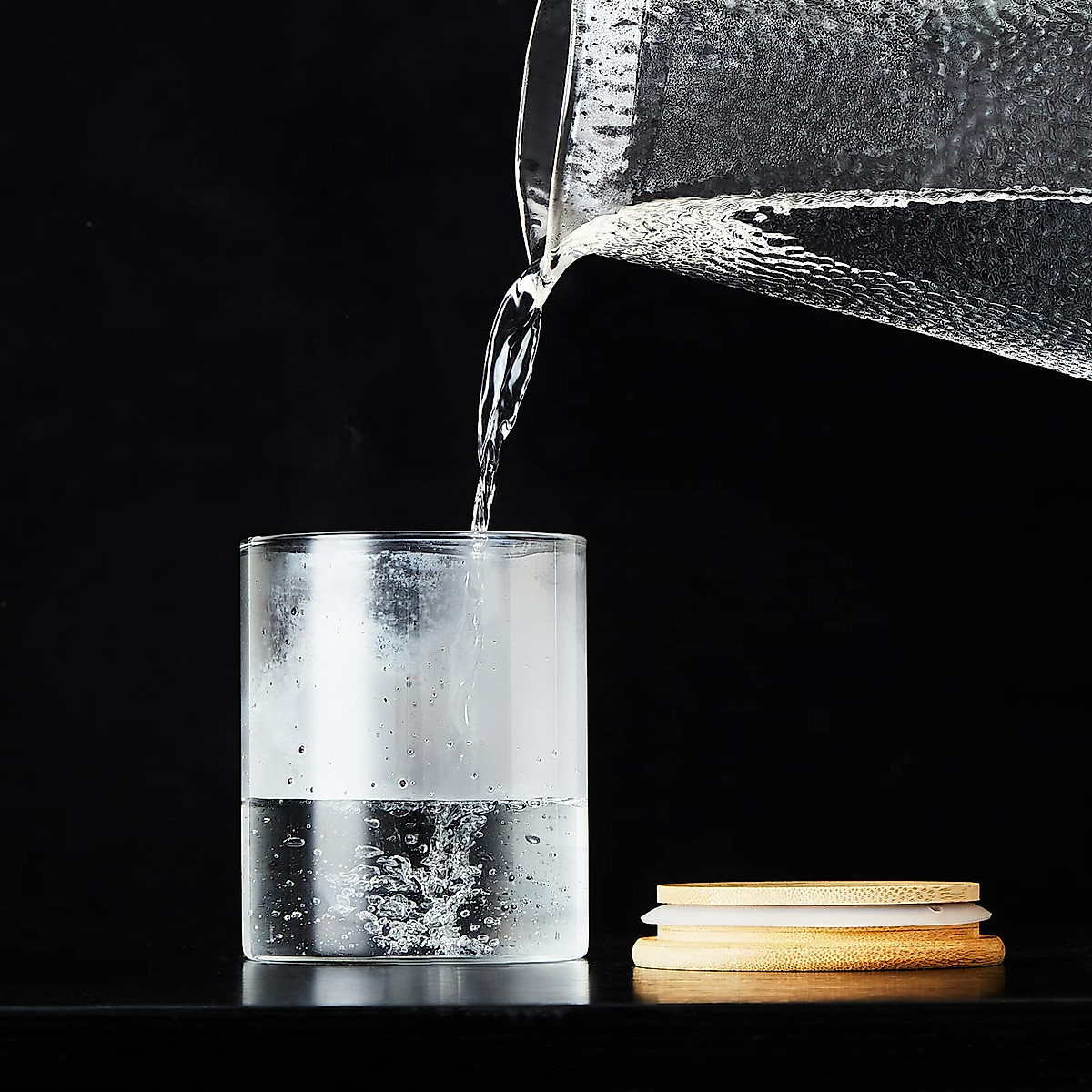 ERISED 6Pack-39Oz,Glass Jars Containers with Bamboo Airtight Lid & Spoon, Food Storage Canister, Clear Glass Canisters for Cookie, Candy, Coffee, Sugar, Matcha Tea, Flour, Nuts & More