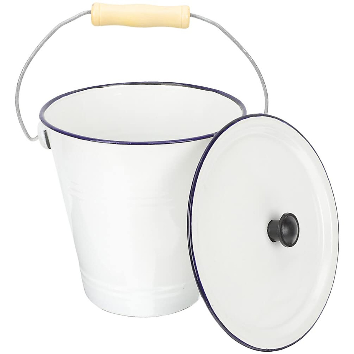 Cabilock Household Enamel Bucket Serving Bucket Liquid Container Milk Storage Bucket