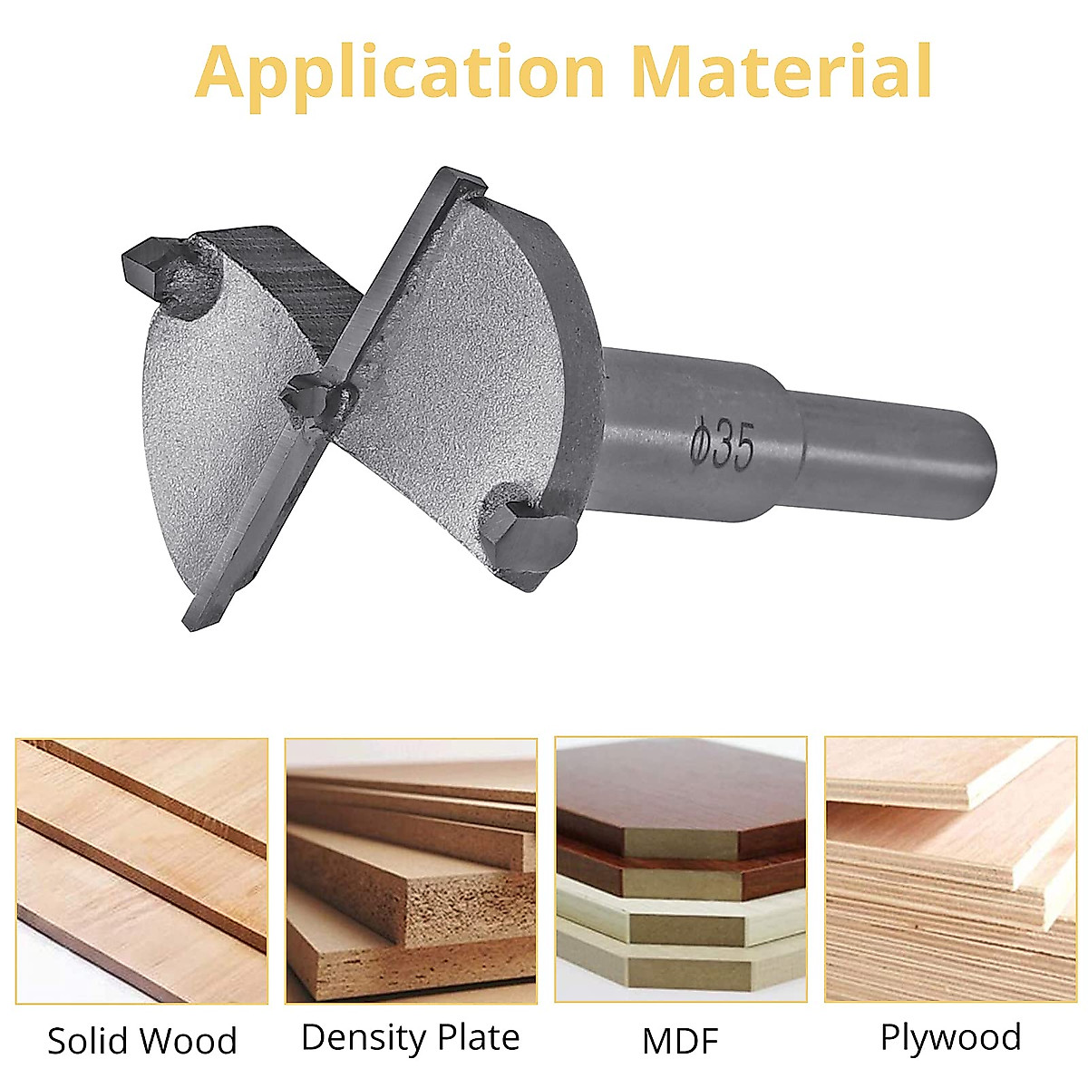 AMTOVL Forstner Drill Bit Set 16 Pcs Carbide Forstner Bits 15-35mm Woodworking Hole Saw Hinge Drill Bit High Speed Steel Drill Bits for Wood Plastic Plywood