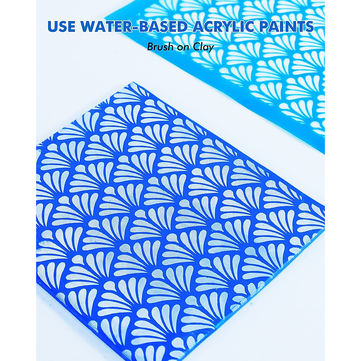 Silk Screen Stencils for Polymer Clay, 3 PCS Reusable Silkscreen Print Kit,for Printing on Clay & Other Jewelry Clay Earrings Decoration, Each 6" X 3.8"