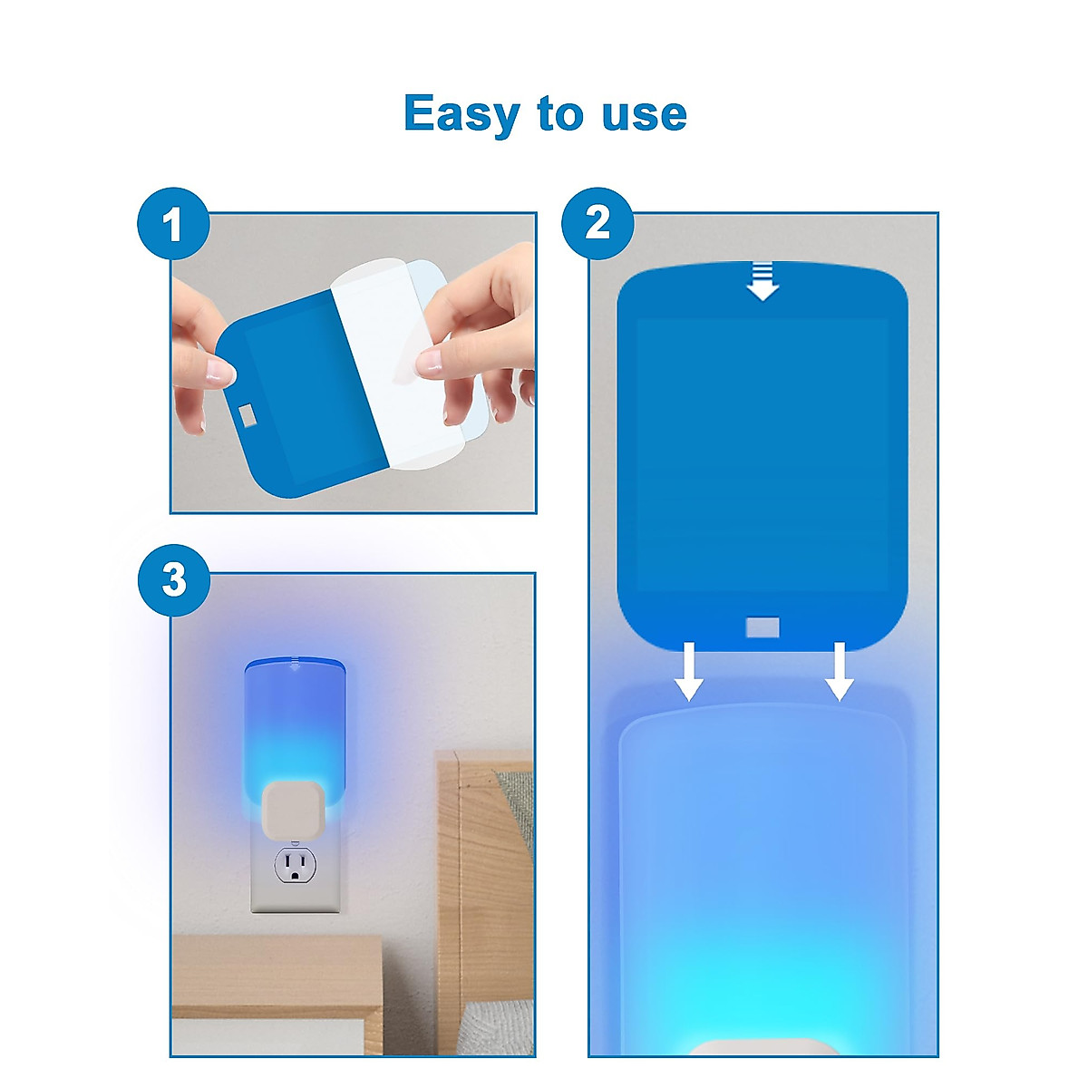 Dichroma 8 Pack Refill Cartridges for Blue Light Plug-in, Compatible with Flying Insect Light Trap for Fly Bug Mosquito Gnat Indoor