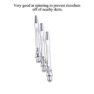 Yadaland Spinster Aluminum Dart Shaft Silver Smooth Spin Flow Accurate Shot Tip Hold Tight Forward Balance Make Room for Another Dart Avoid Bounce and Flight Damage Improve Game 3PCS