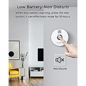 SITERWELL Smoke Detector, 10-Year Fire Alarm Smoke Detector with Built-in 3V Battery and Photoelectric Technology, Fire Detector with Low Battery Warning and Silence Function, UL217, GS508C, 4 Packs