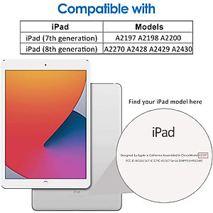Pokanic - Compatible with iPad 8 (2020) 7 (2019) Generation 10.2 Inch Screen Protectors, Pencil HD Tempered Glass 9H Films, Anti-Scratch Anti-Fingerprint Easy Install 8th 7th (2 Pack)