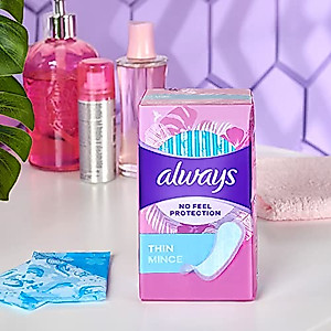Always Thin Daily Panty Liners For Women, Light Absorbency, Unscented, 162 Count