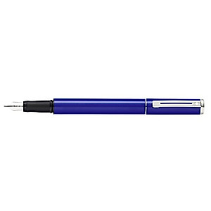 Sheaffer Pop Glossy Blue Fountain Pen with Chrome Trim and Medium Nib