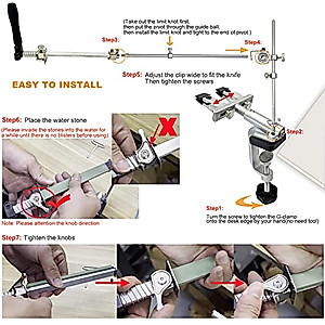 RUIXIN PRO RX-009 Professional Knife Sharpener System with 10 Whetstones, 360° Rotation Flip Design, Fixed Angle Stainless Steel Kitchen Chef Knife Sharpening Kit Fine Grinding Polishing Tool