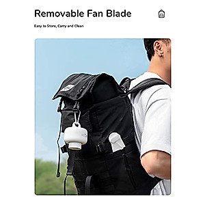 JISULIFE Camping Fan 8000mAh Battery Operated, Portable Tent Fan Rechargeable with Remote Control, Camping Fan with Detachable Fan Blades, Hanging Hook, Timer, 4 Speeds for Outdoor Dorm-White