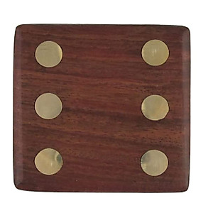 KAM Home Wooden Game Dice Box with Five Dice Gifts for Christmas
