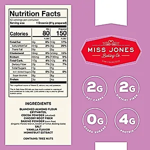 Miss Jones Baking Keto Brownie Mix - Gluten Free, Low Carb, No Sugar Added, Naturally Sweetened Desserts & Treats - Diabetic, Atkins, WW, and Paleo Friendly (3 Count Case)