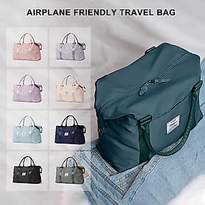 Sport Travel Duffle Bag Large Gym Tote Bag for Women, Weekender Bag Carry on Bag for Airplane, Ladies Beach Bag Overnight Bag Waterproof Bag Luggage Bag with Wet Bag Peacock Blue