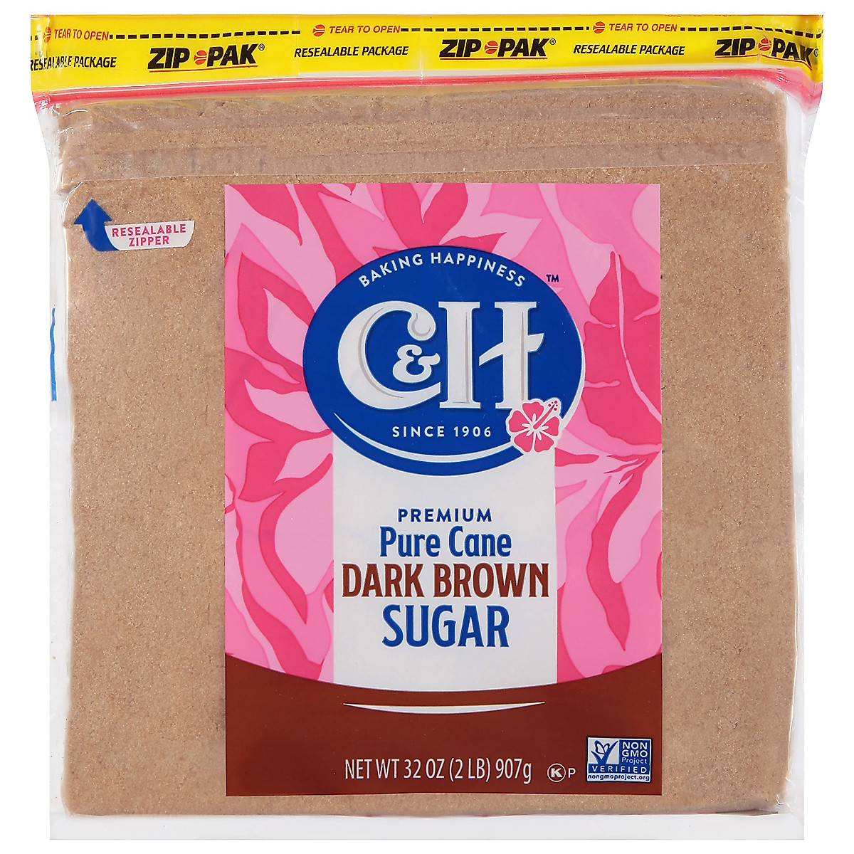 C&H® Dark Brown Sugar, 2 lb Zipper Bag C&H® Brown Sugar (Pack of 2)