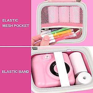 Kids Instant Print Camera Case Compatible with ESOXOFFORE for Dylanto for DUDUDRAGON for GKTZ for Dafotil for Careenoah for Aasonida Toddler Digital Prints Paper Storage Bag (Box Only) Light Pink