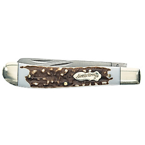 Uncle Henry Next Gen Staglon 285UH Pro Trapper 7in Folding Knife with 3.2in Stainless Steel Clip-Point Blade, Spey-Point Blade, and Staglon Handle for Hunting, Camping, EDC