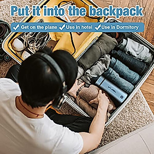 WTJMOV Mini Electric Tea Kettle, Travel Electric Kettle Stainless Steel Fast Boiling, Auto Shut-off 350ML Portable Tea Maker for Offices, Dorms, Travel and More