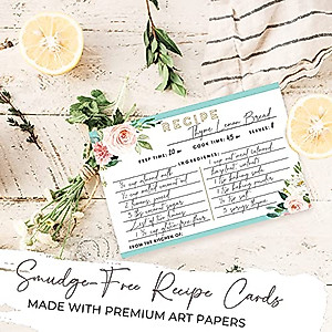 Recipe Binder 3 Ring Organizer Blank Recipe Book 8.5" x 9.5" with 50 Blank Recipes Cards (4x6); Dividers and Page Protectors; Recipe Book to Write in Your own Recipes