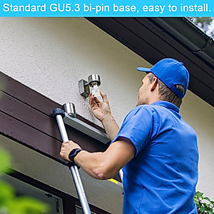 Lacnooe MR16 LED Bulb 5W, 35W to 50W Halogen Equivalent, AC/DC 12V Low Voltage MR16 GU5.3 Bulb Spotlights for Outdoor Landscape Flood Track Lighting, GU5.3 Bi Pin Base, 2700K Warm White, 6 Pack