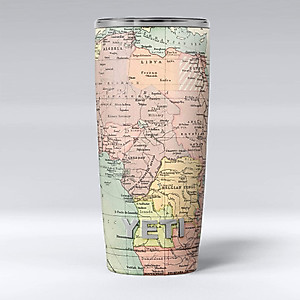 Design Skinz The Zoomed in Africa Map - Skin Decal Vinyl Wrap Kit Compatible with The Yeti Rambler Cooler Tumbler Cups