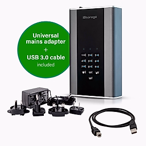 iStorage diskAshur DT2 2TB Secure encrypted portable desktop hard drive, FIPS Level 2 certified - Password protected, dust and water resistant, military grade hardware encryption IS-DT2-256-2000-C-G