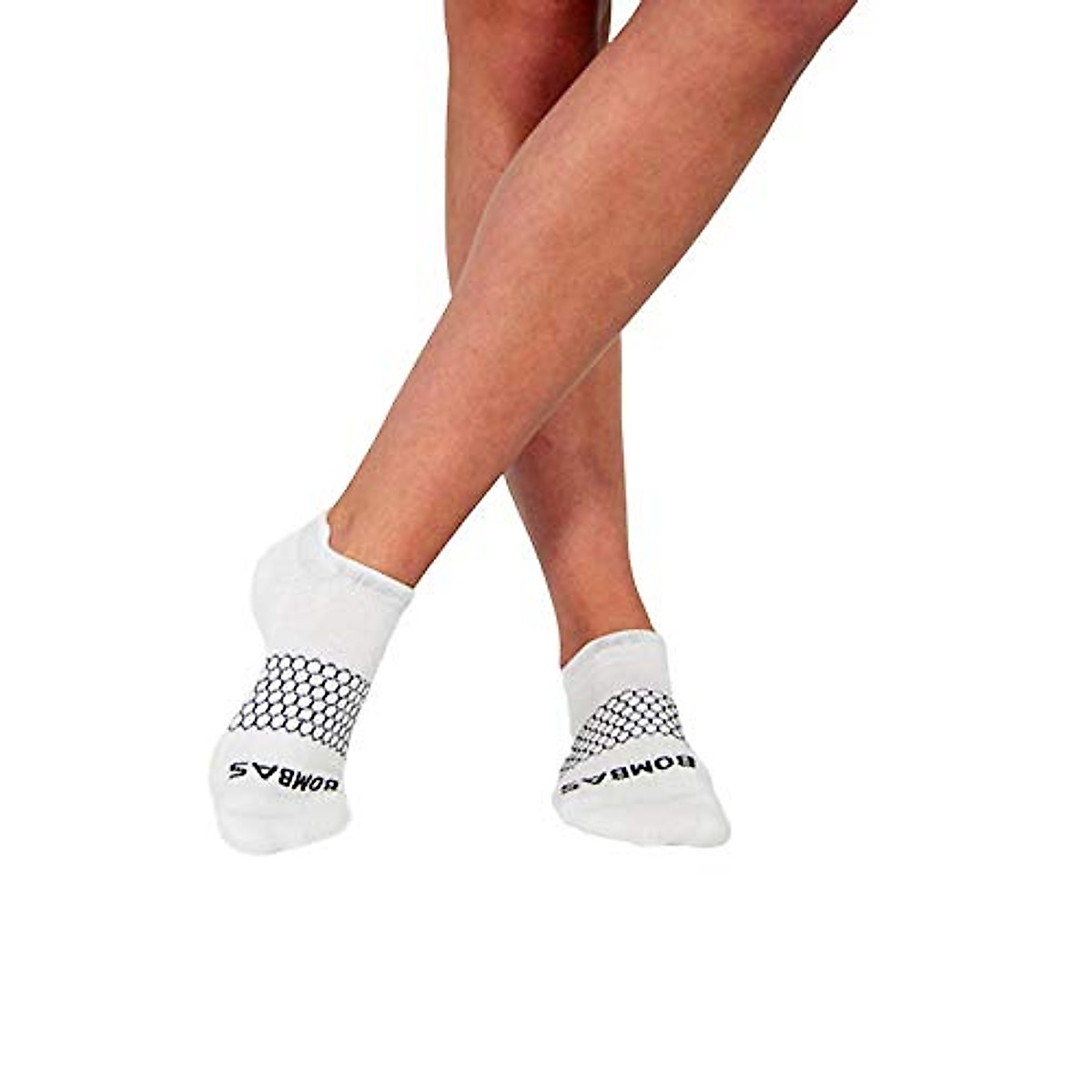 Bombas Women's Original's White Ankle Socks, Size Medium