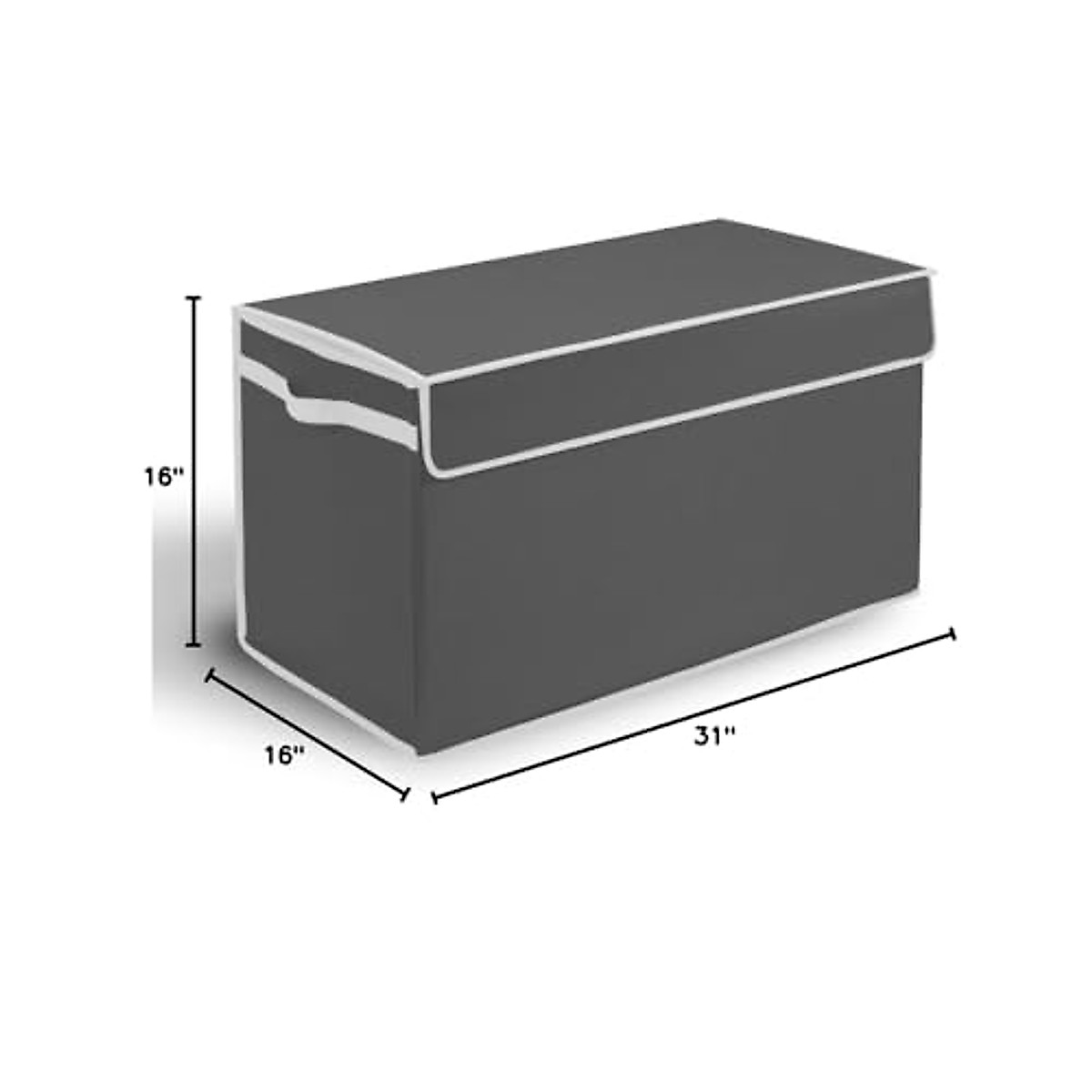 Great Useful Stuff G.U.S. Large Collapsible Toy Box | Toy Organizers, Storage bin, basket with Lid | Sturdy 600D Polyester Toy Chest | Durable, Storage Box for Kids’ Playroom | 30"x16"x16" (Gray)