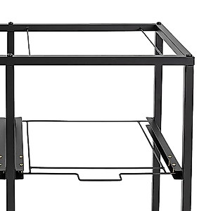 2 Tiers 4 Compartments Rolling File Carts with Wheels, Heavy Duty Rolling Pull-Out File Folder Rack Drawer File Cabinet for Home Office, Hanging Files for Letter Size