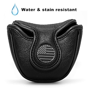 Golf Putter Cover, Putter Headcovers Golf Club Head Covers Putter Headcover for Blade Leather Golf Mallet Putter Head Covers with Magnetic for All Brands USA Style