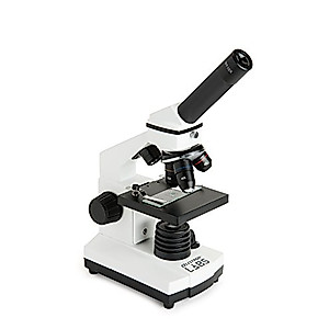 Celestron – Celestron Labs – Monocular Head Compound Microscope – 40-800x Magnification – Adjustable Mechanical Stage – Includes 2 Eyepieces and 10 Prepared Slides