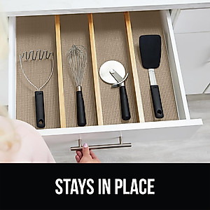 Gorilla Grip Drawer and Shelf Liner, Strong Grip, Non Adhesive Easiest Install Mat, 12 in x 20 FT, Durable Organization Liners, Kitchen Cabinets Drawers Cupboards, Bathroom Storage Shelves, Beige