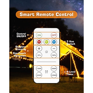 BoRccdit Battery Operated Light Bulb with Remote Control 1800K