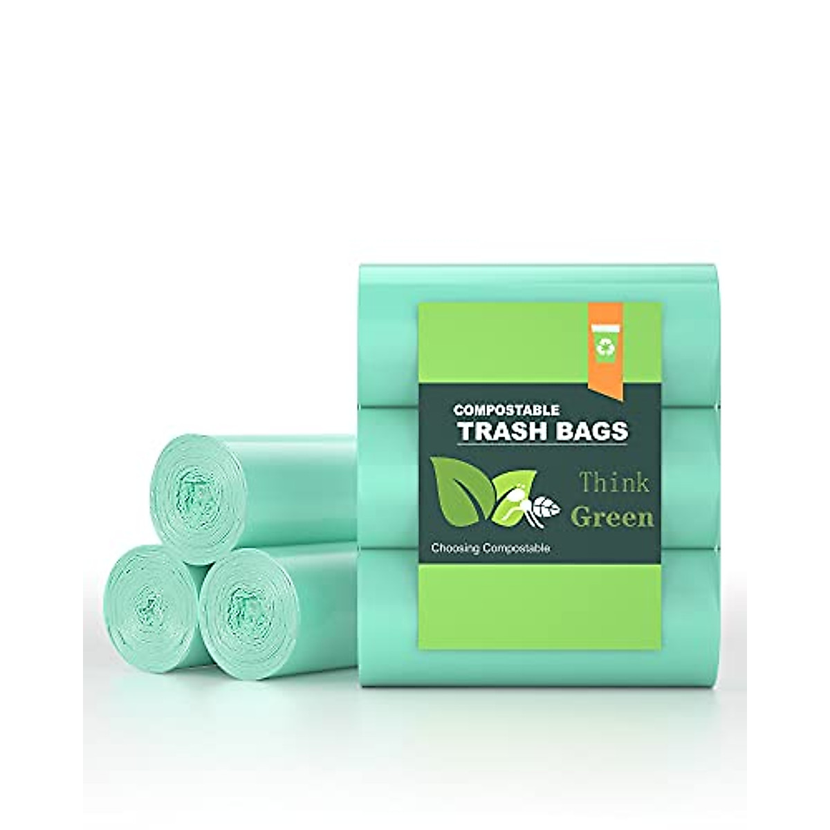 4-6 Gallon Small Trash Bags Compostable Trash Bags,AYOTEE 60 Count Ultra Strong Unscented Garbage Bags Mini Trash Bags Waste Basket Liners for Bathroom, Kitchen,Bedroom, Office, Pet, Car(Green)