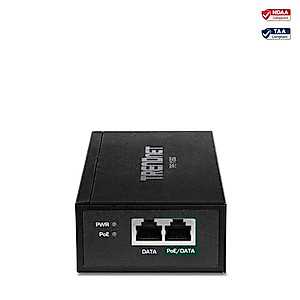 TRENDnet Gigabit PoE++ Injector, Convert A Non-PoE Port to A PoE++ Gigabit Port, PoE (15.4W), PoE+ (30W), Or PoE++ (95W), Up to 100m (328 ft), Integrated Power Supply, Black, TPE-119GI