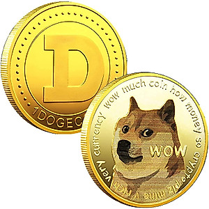 Generl 2 PCS-1 oz Dogecoin Commemorative Coin 2021 Gold-Plated, Silver-Plated, Dogecoin Limited Edition Collectible Coins, with Protective Cover, Display Stand —Gifts for Dog Lovers