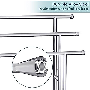 40" Tall Freestanding Towel Racks for Bathroom, 3 Tier Floor Towel Rack with Storage Basket, Blanket Ladder Drying and Display Rack for Large Bath Towel & Hand Towel Outdoor Poolside (Silver)