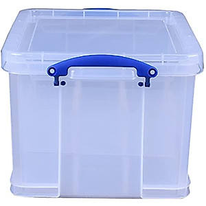 Really Useful Storage Box 35 Litre Clear with 2 x Large Dividers