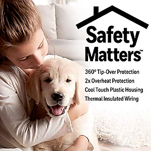 Honeywell Slim Ceramic Tower Heater, Large Room, Black – Easy to Use Ceramic Heater – Slim Space Heater with Two Heat Settings