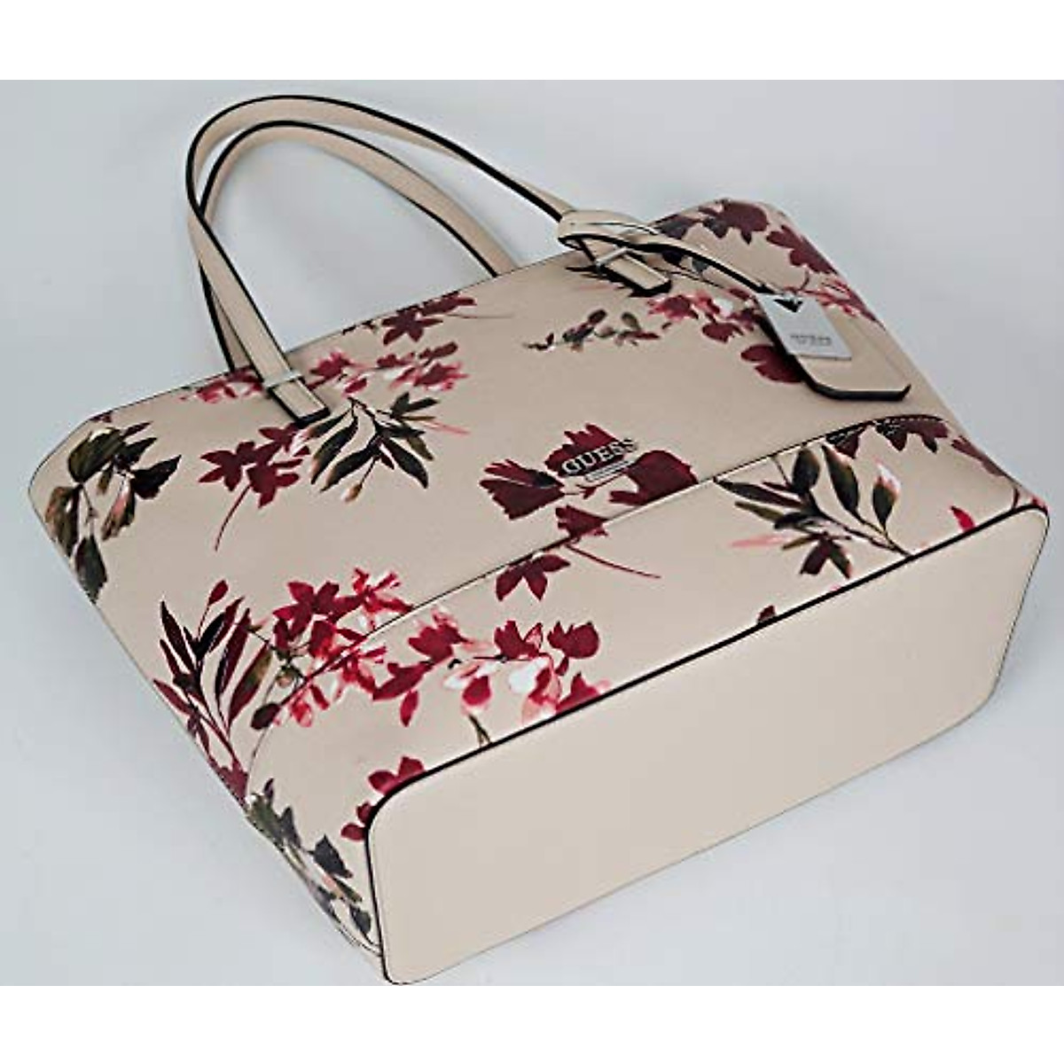 GUESS Women's Logo Embossed Floral Tote Bag Handbag