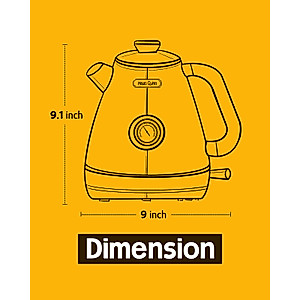 Hazel Quinn 1.7L Electric Kettle with Thermometer, Stainless Steel, 1200W Fast Boil, BPA-free, Cordless, Auto Shut Off - Mint Green