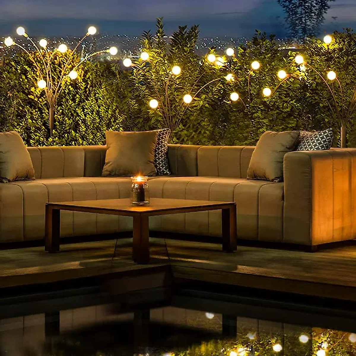 TYUWGMS Solar Lights Outdoor,Swaying Garden Firefly Lights, Solar Garden Lights, Waterproof Fairy Decor Outdoor Solar Lights,Ideal for Patio, Yard, Path Fence