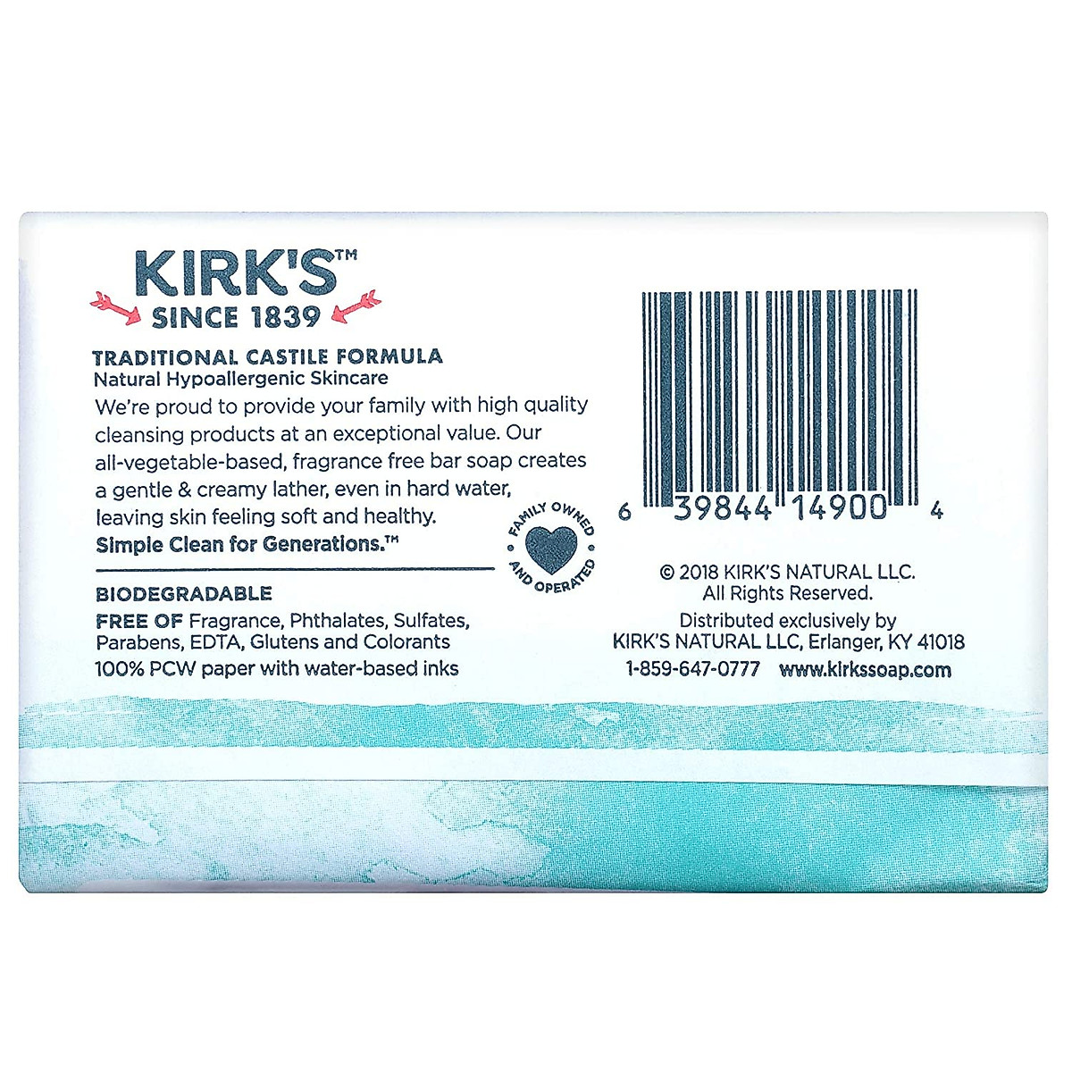 Natural Castile Bar Soap - Kirk's Castile Natural Coco Bar Soap 4oz - 5 Pack