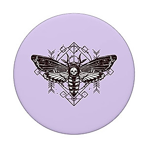 Death's-head hawk moth black sacred geometry witchcraft PopSockets Swappable PopGrip