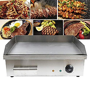 DNYSYSJ Electric Grill Griddle, Electric Commercial Countertop Griddle, Flat Stove Cooktop Grill BBQ Kitchen, Restaurant (21.5'' x 14'')