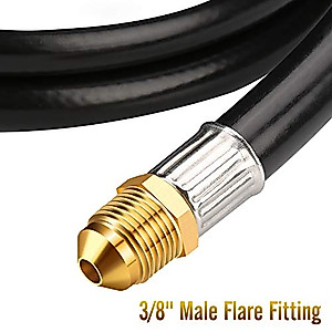 WADEO 12FT Propane Extension Hose, 3/8 inch Female Flare Fitting x 3/8 inch Male Flare Fitting Propane Hose for Gas Grill, RV, Turkey Cooker, Propane Fire Pit, Heater, Generator, Gas Grill, and More