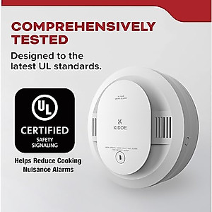 Kidde Smoke Detector, 10-Year Battery Powered, Voice Alerts, LED Warning Light Indicators