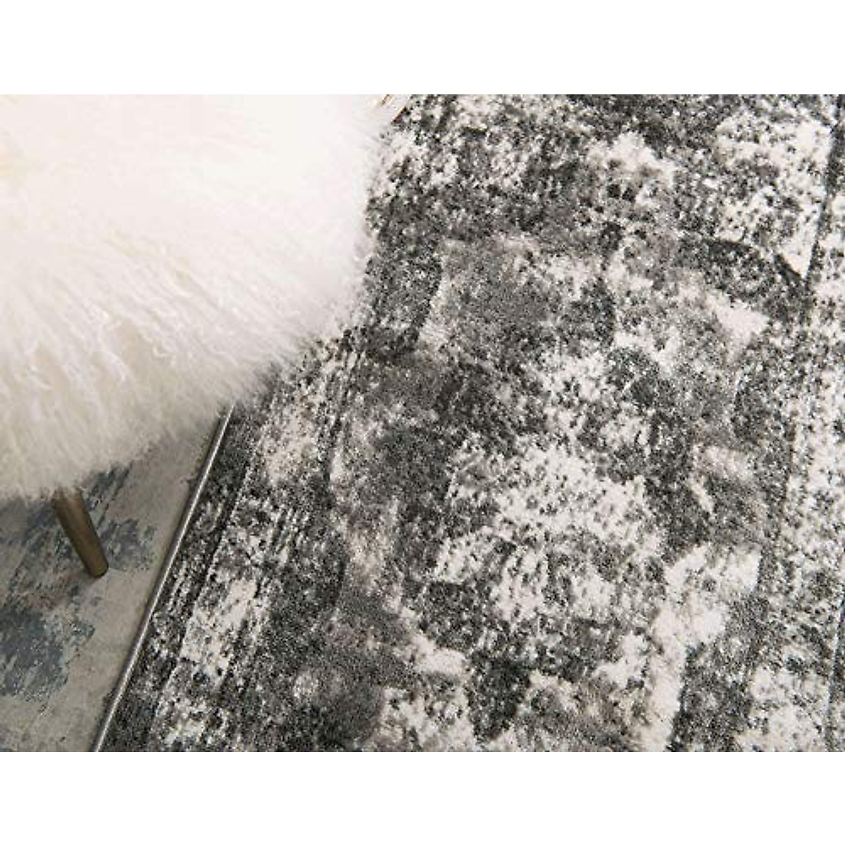 Unique Loom Sofia Collection Area Rug - Salle Garnier (3' 3" x 19' 8" Runner, Gray/ Ivory)